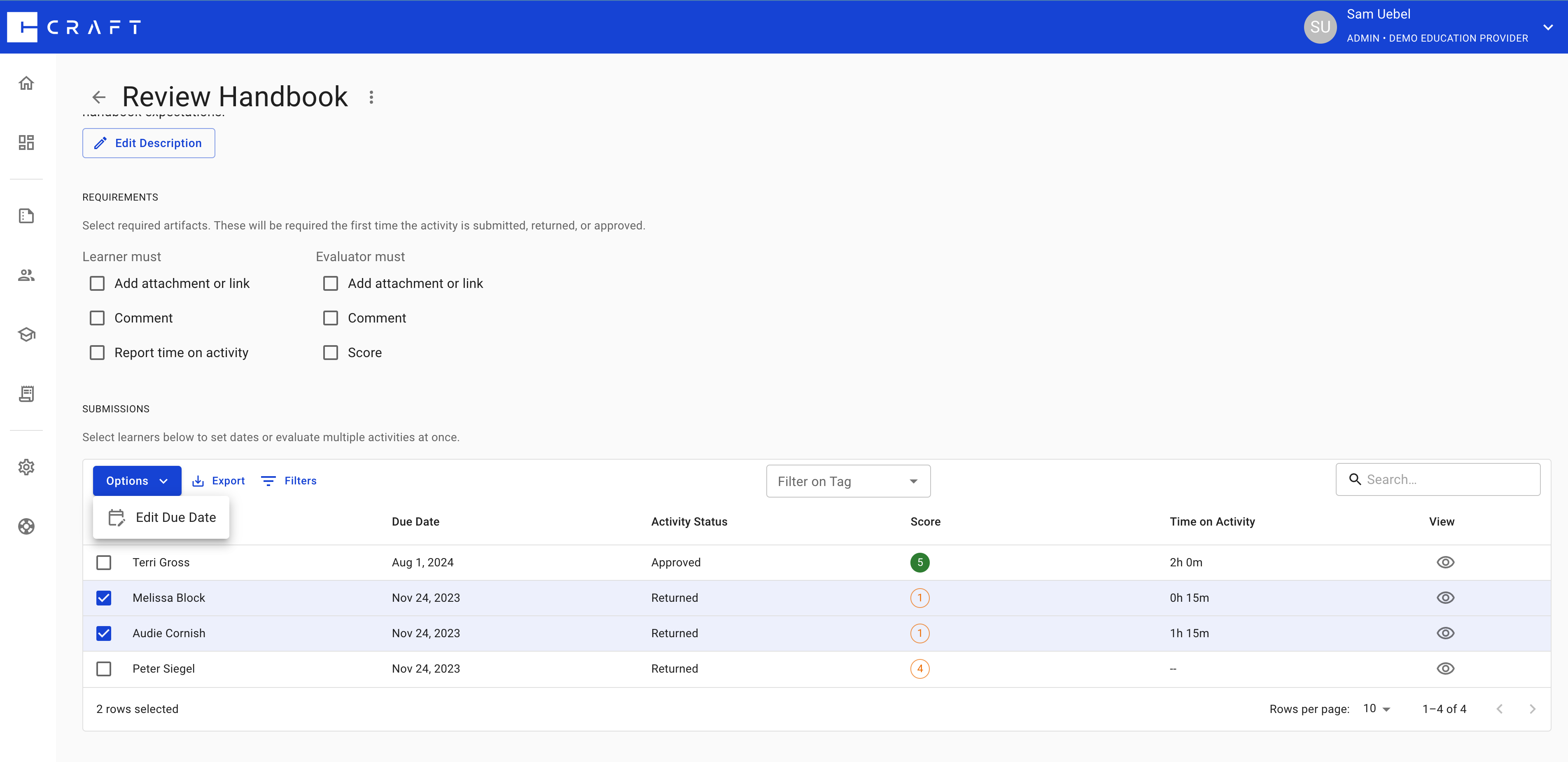 Set and Manage Activity Due Dates – Craft Education