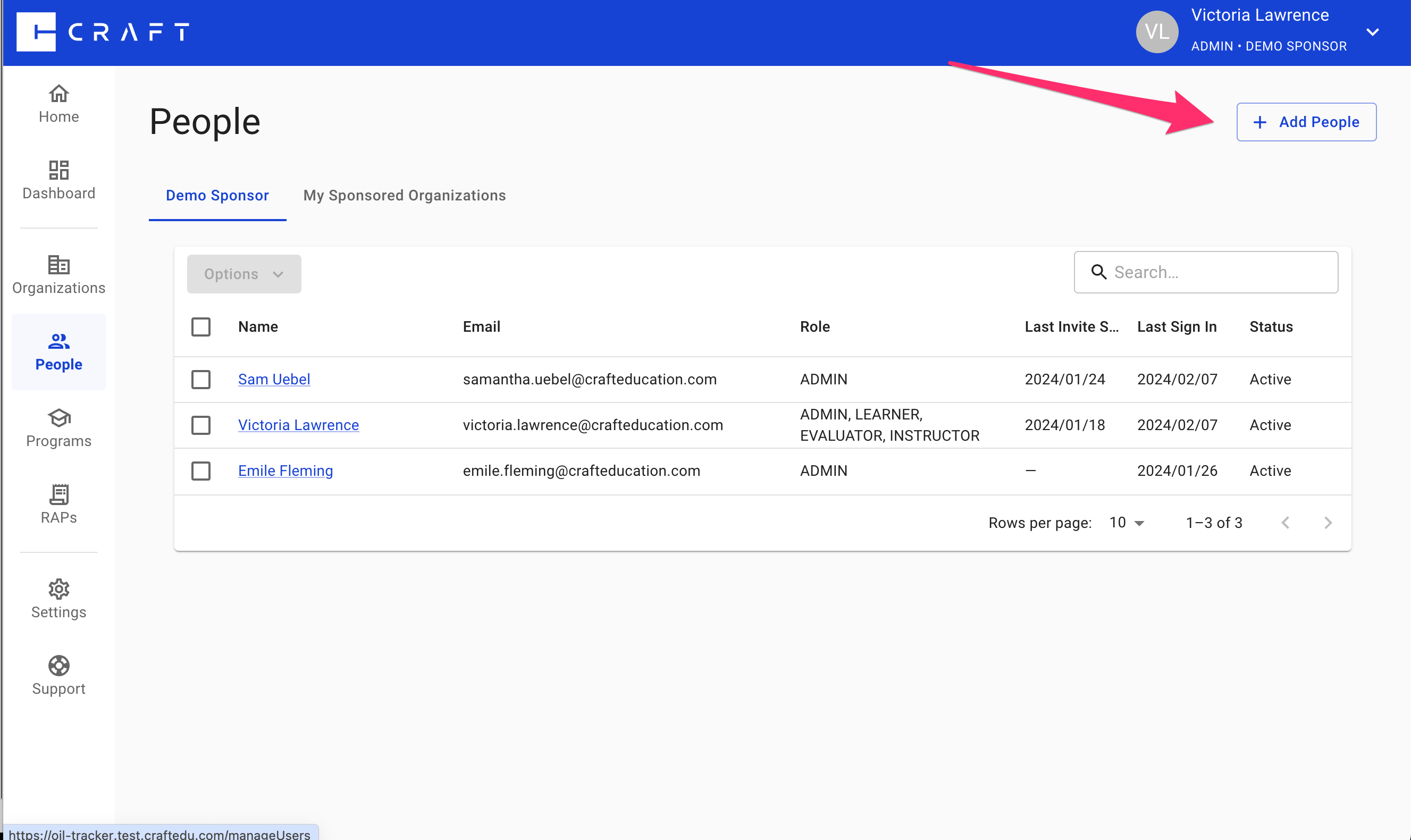 Sponsor Admin: How to Add and Invite People to Craft Connect – Craft Education Help Center
