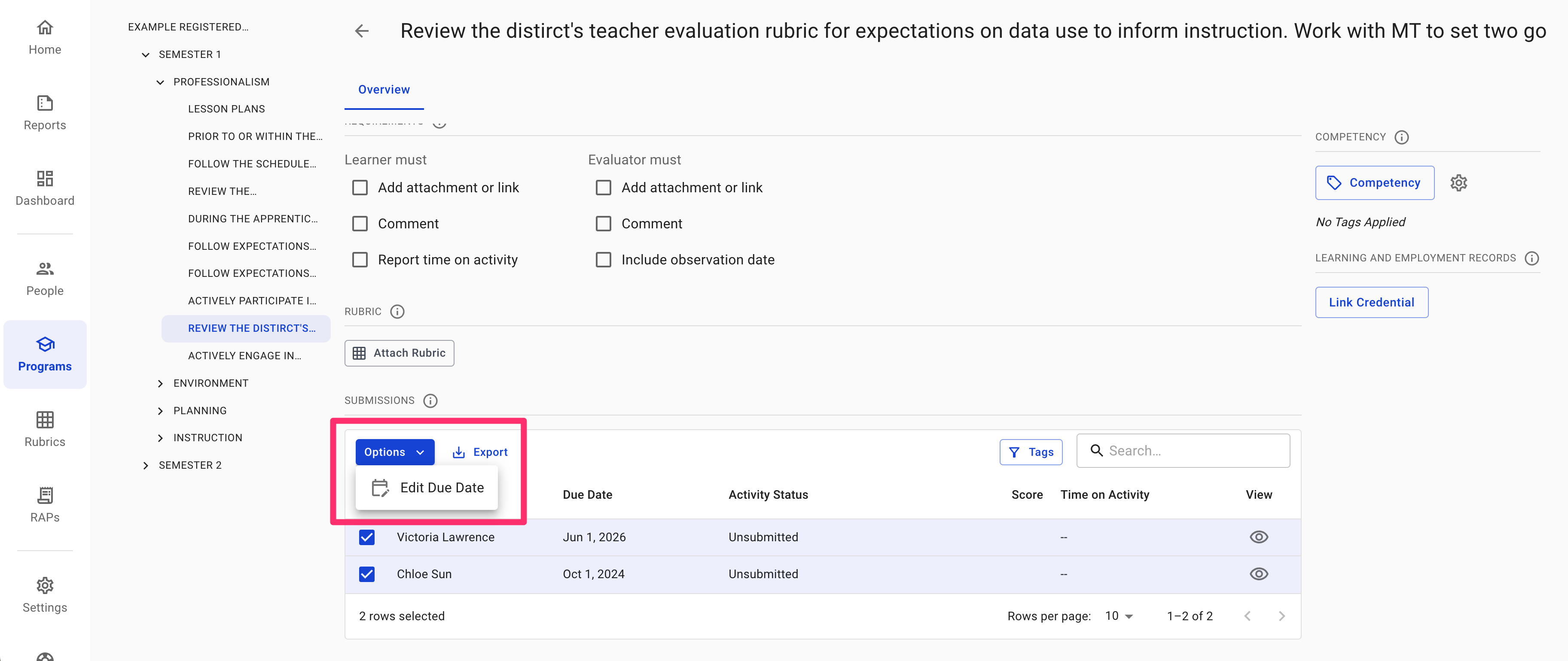 Set and Manage Activity Due Dates – Craft Education