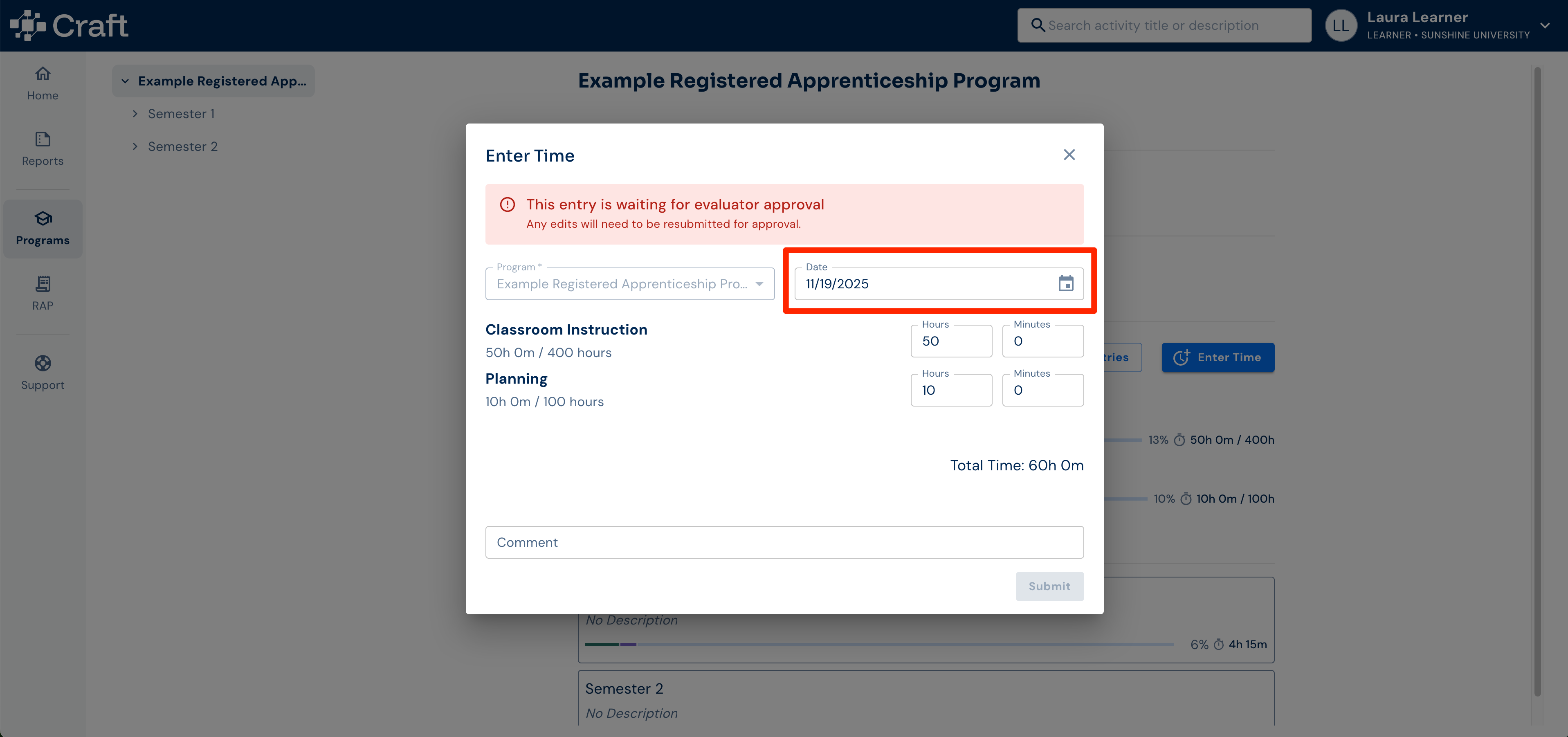 Learner: Tracking Time – Craft Education Help Center